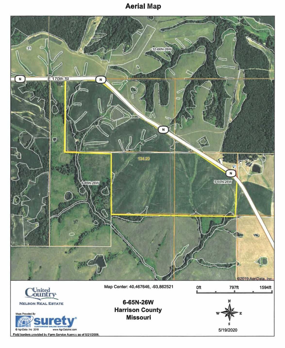 135 acres in Harrison County, Missouri