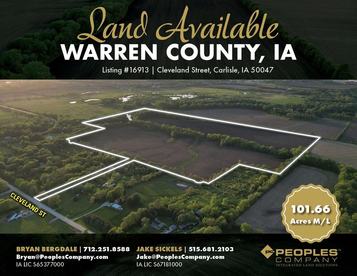 101.66 acres in Warren County, Iowa