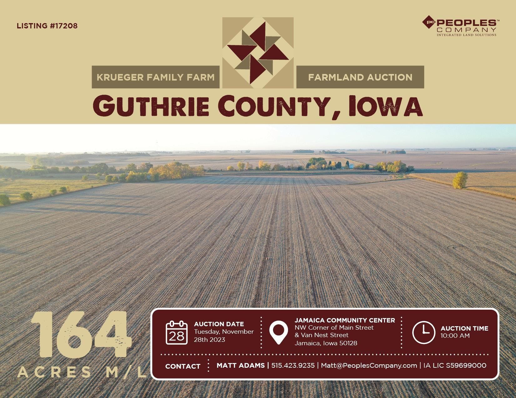 164 acres in Guthrie County, Iowa