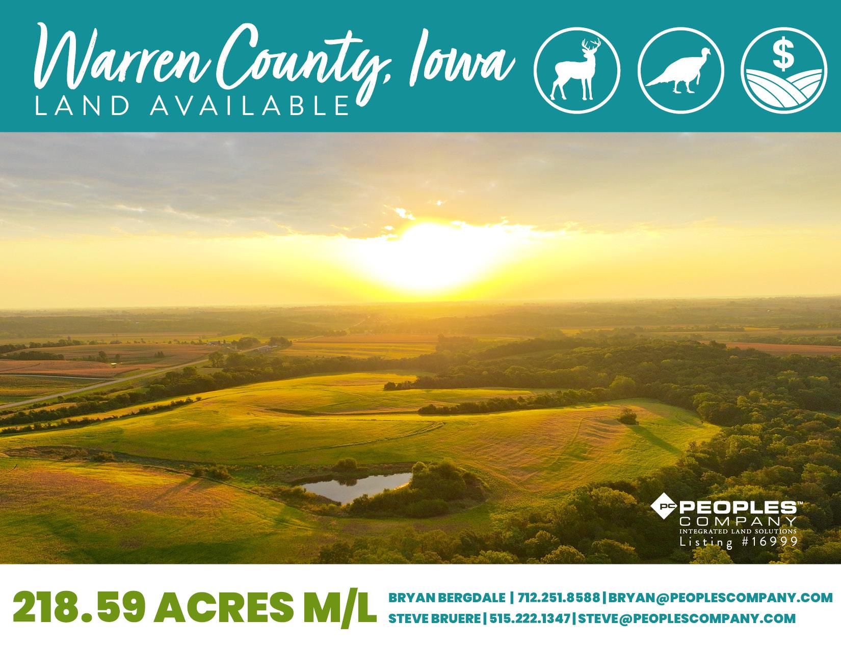 218.59 acres in Warren County, Iowa