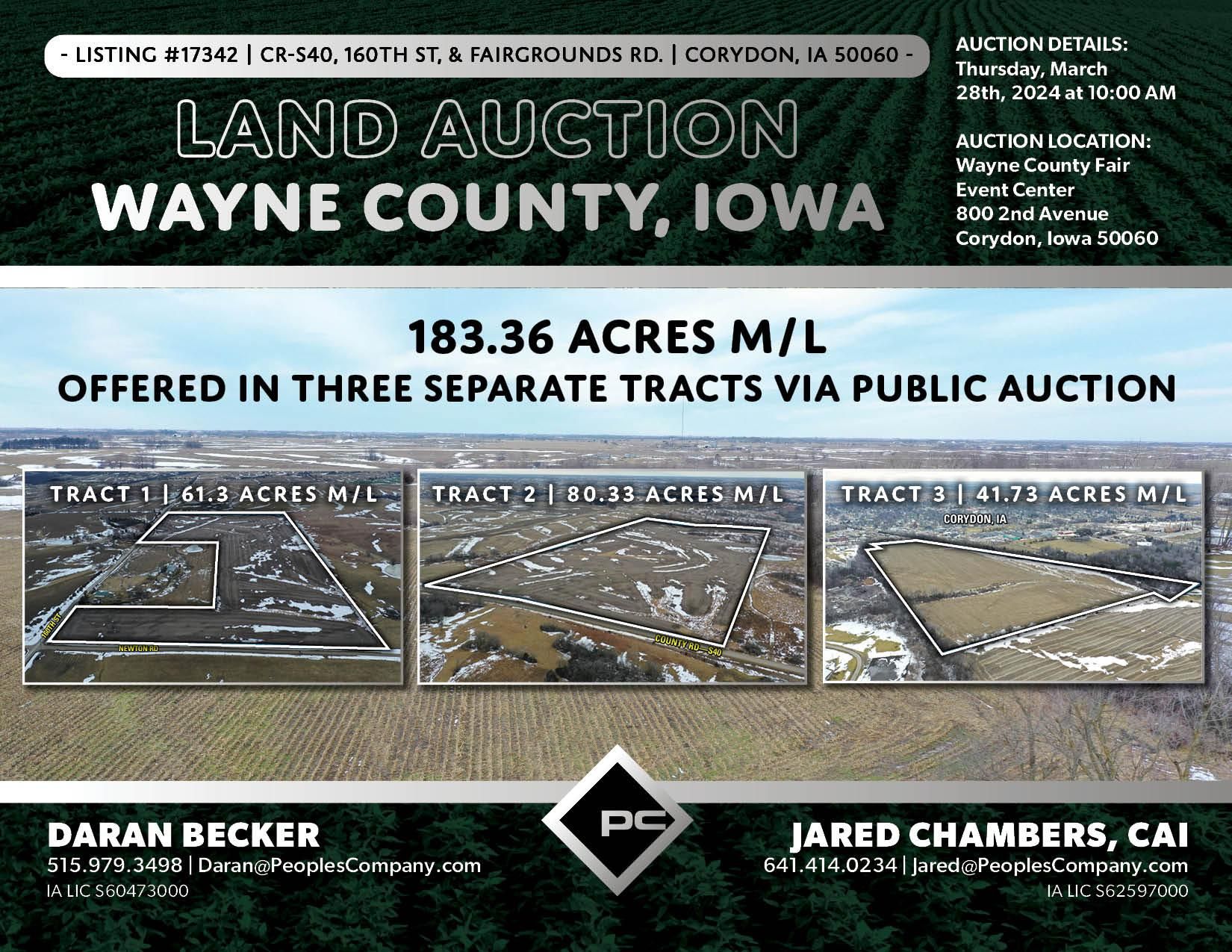 183.36 acres in Wayne County, Iowa
